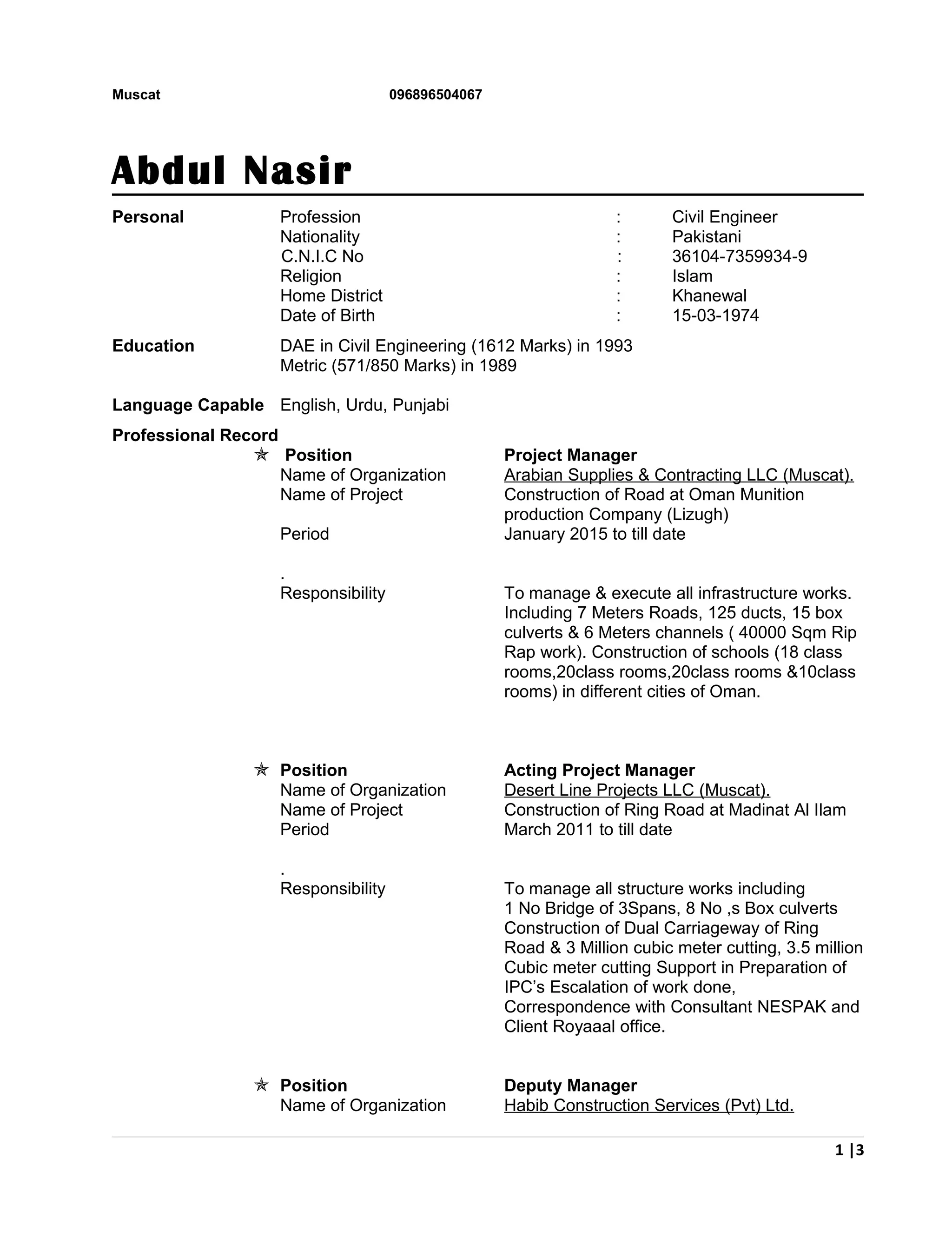 A. Nasir CV(1) | PDF