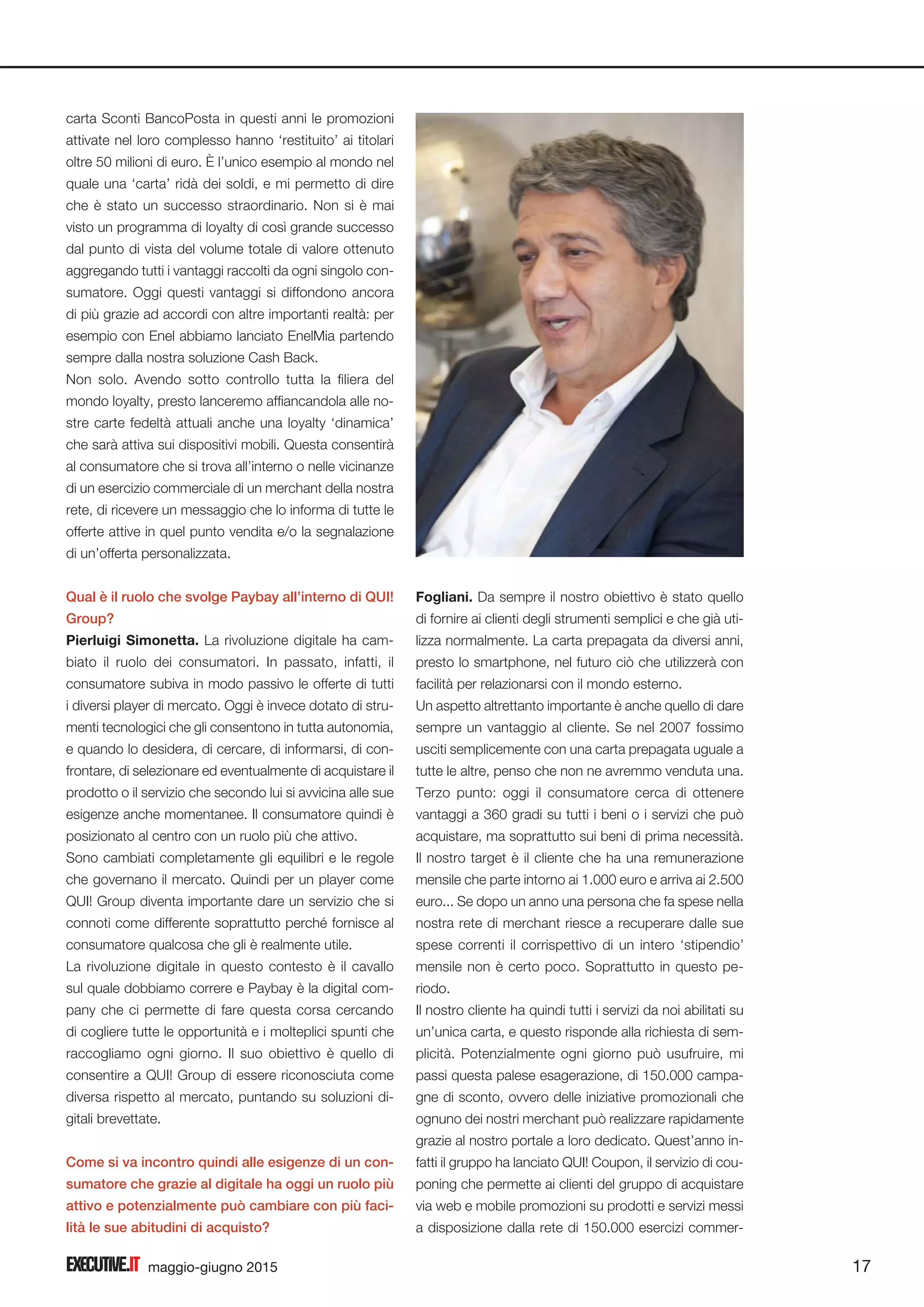 Intervista Executive_Gregorio_Fogliani_Pierluigi_Simonetta | PDF