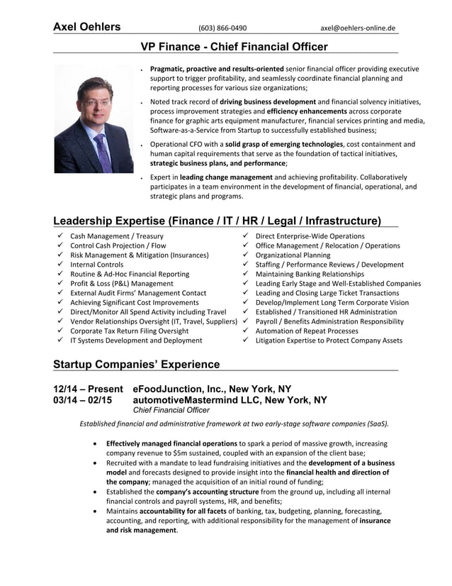 CV Axel Oehlers | PDF