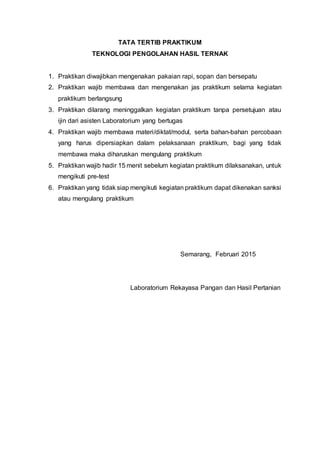 Diktat Teknoloni pengolahan hasil ternak (TPHT) 2015 | PDF