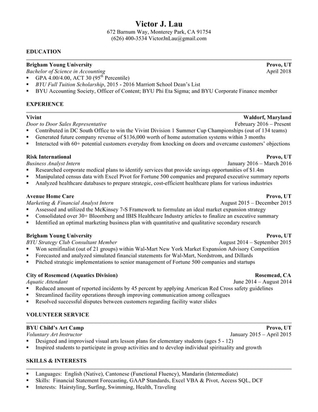 Victor Lau Resume | PDF