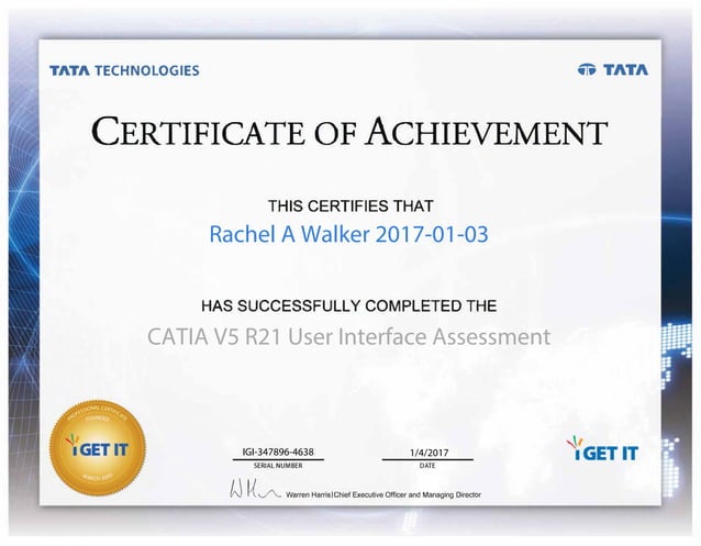 CATIA V5 CERTIFICATE | PDF