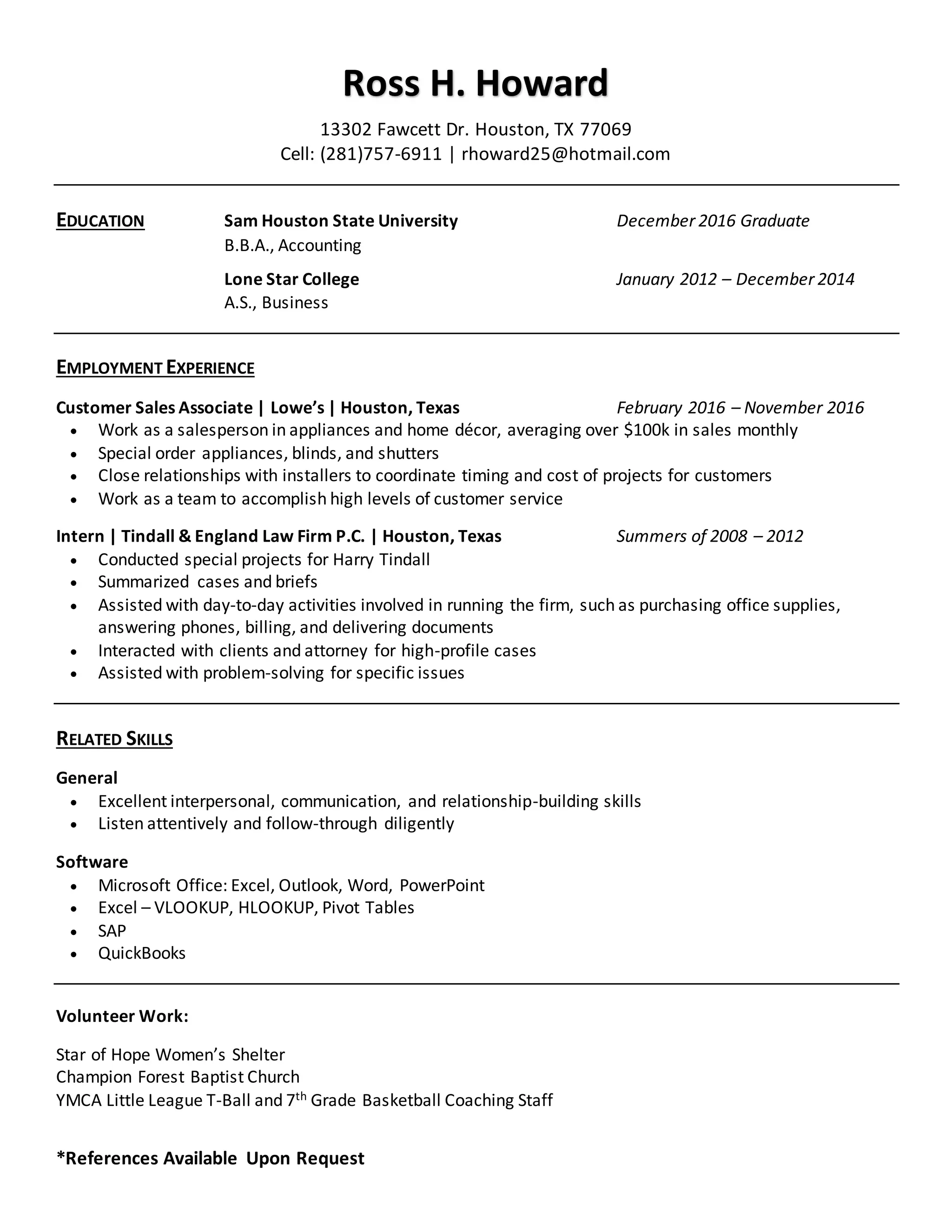 Ross.Howard Resume | PDF