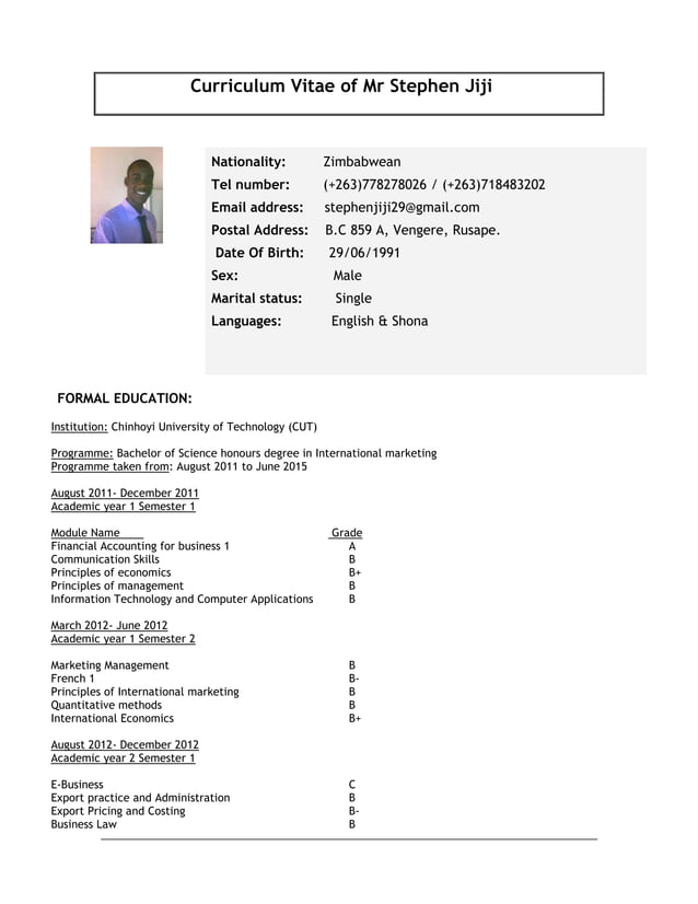 Stephen Jiji CV | PDF