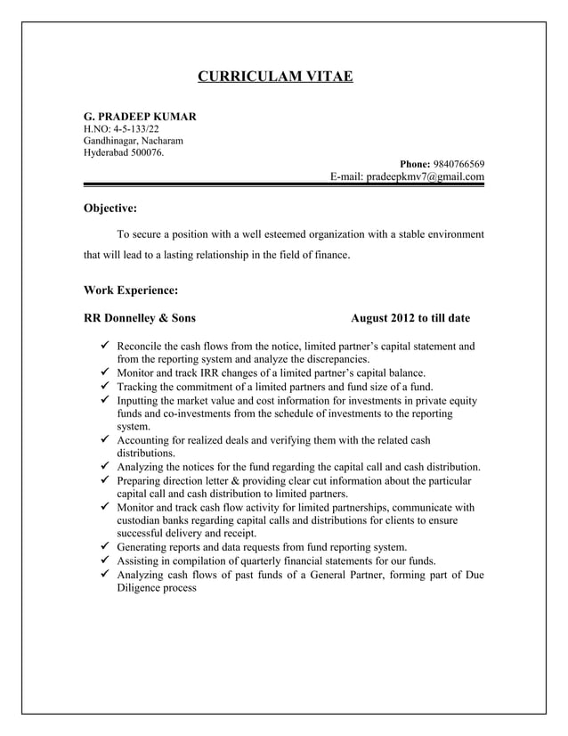 Pradeep CV | PDF