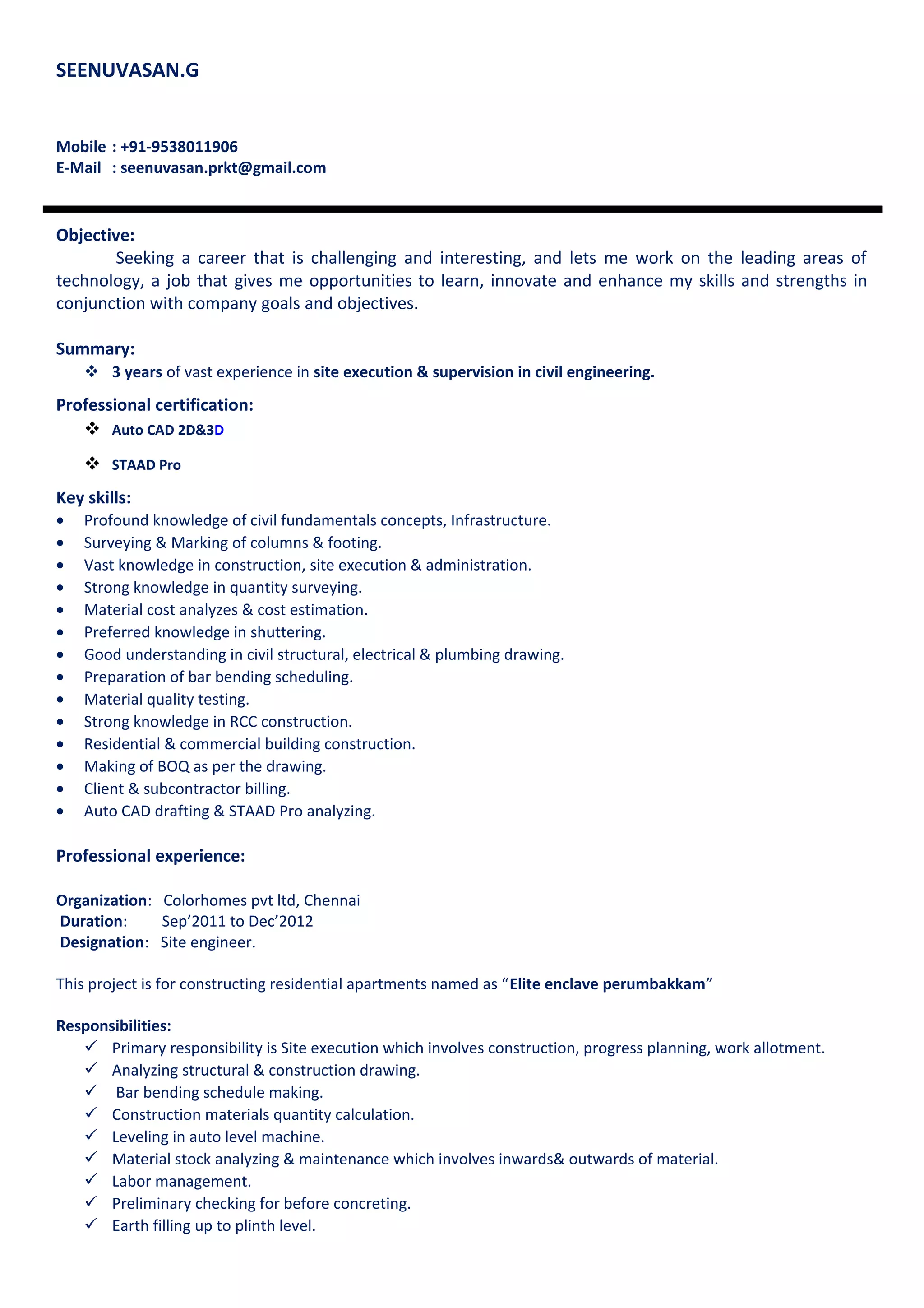 Seenuvasan_civil engineering_3+_Resume | DOC