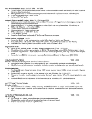 Andy Baker's 2014 Resume V6 | PDF | Sales | Business