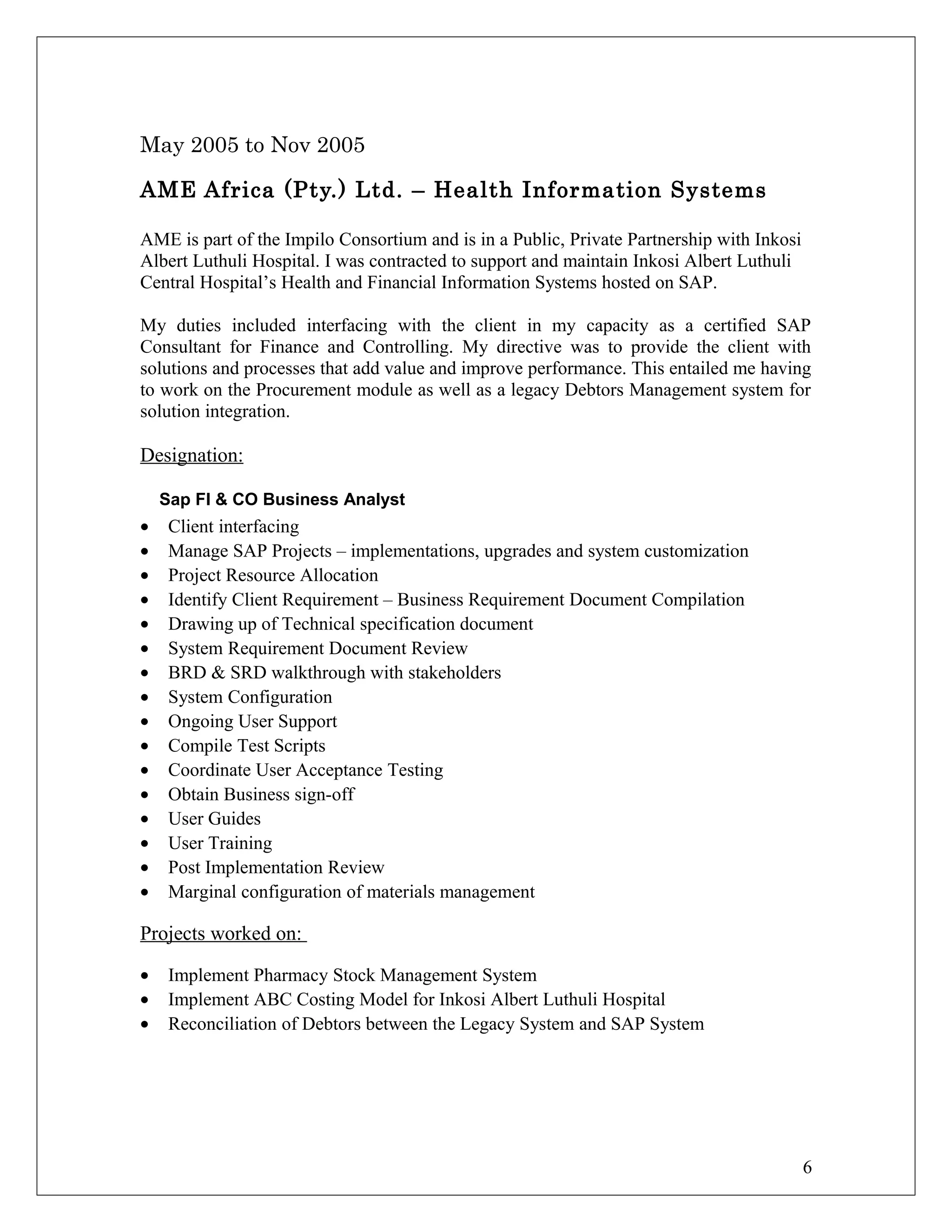 SAP Curriculum Vitae Judell Reddy_3 | DOC