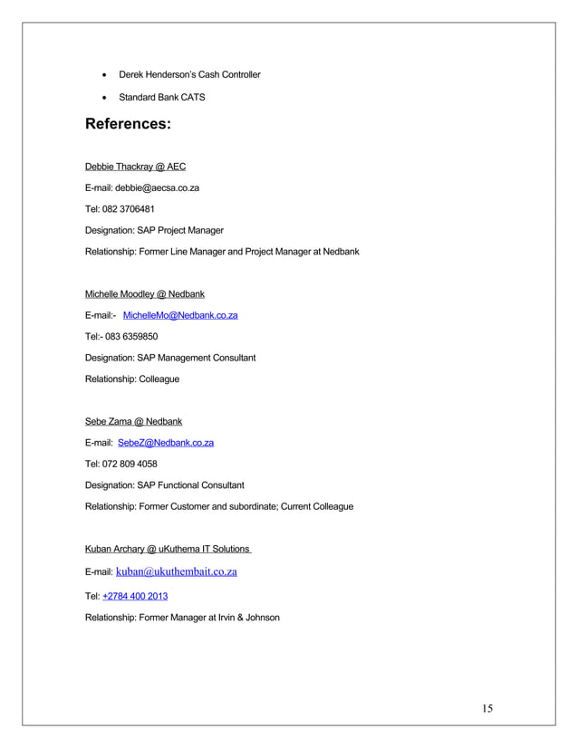 SAP Curriculum Vitae Judell Reddy_3 | PDF