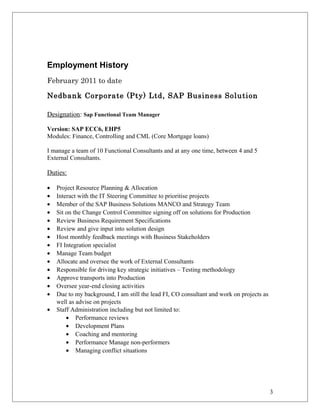 SAP Curriculum Vitae Judell Reddy_3 | DOC | Business Accounting ...