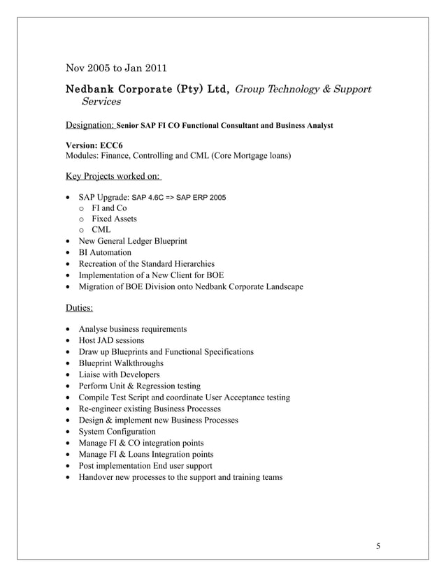 SAP Curriculum Vitae Judell Reddy_3 | DOC | Business Accounting ...