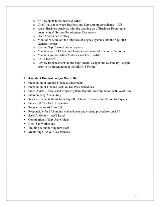 SAP Curriculum Vitae Judell Reddy_3 | DOC | Business Accounting ...