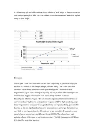 A Quantitative Analysis of Ethanol in Beer using Gas Liquid ...