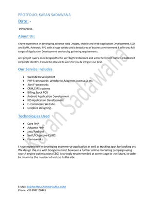 Karan_protfolio | PDF