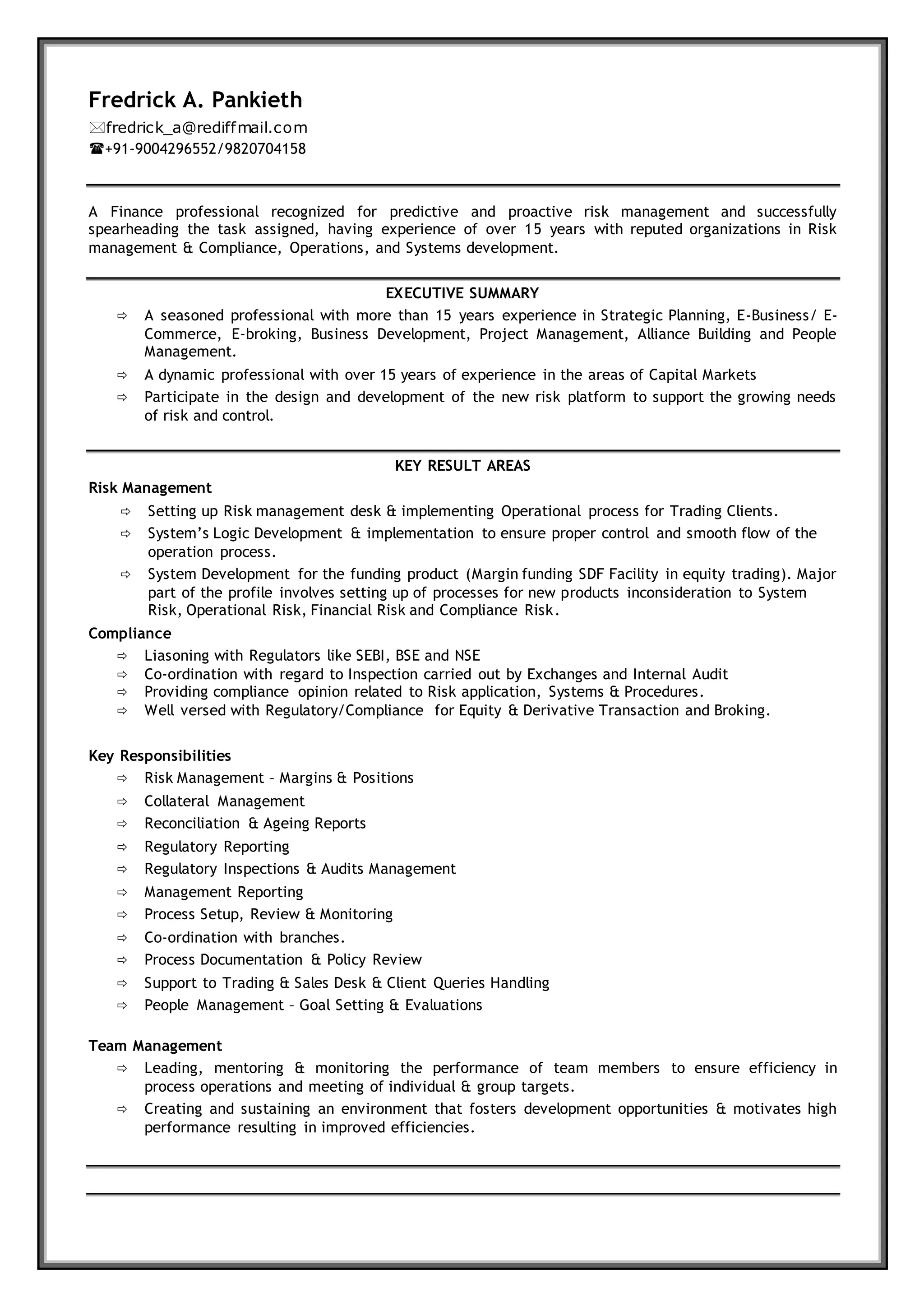 New_Resume_Fred | DOCX | Business Accounting & Finance | Business