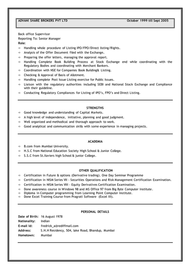 New_Resume_Fred | DOCX | Business Accounting & Finance | Business