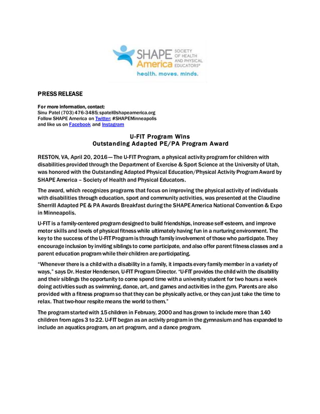 Outstanding Adapted PE Program Award | PDF