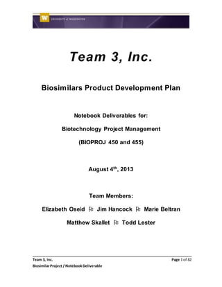 Team 3 UW Biotechnology Project Management Capstone | DOCX