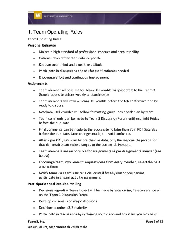 Team 3 UW Biotechnology Project Management Capstone | PDF