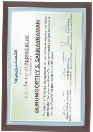 TASNEE Certificate | PDF