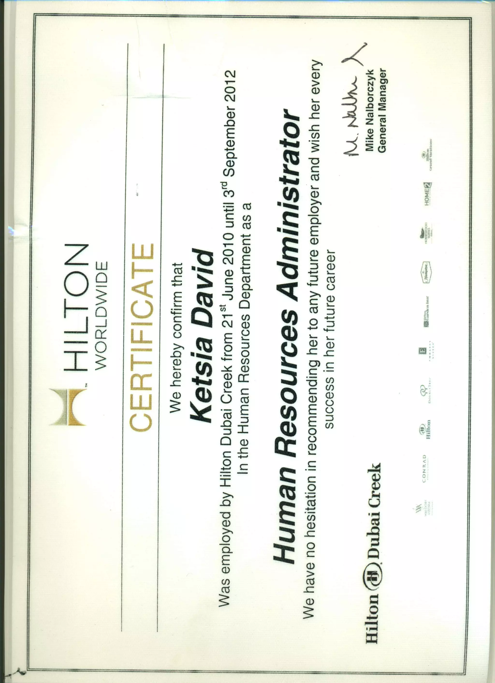 Completion Certificate - Hilton Dubai Creek | PDF