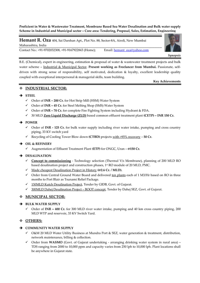 Hemant Oza_CV - July 16 | PDF