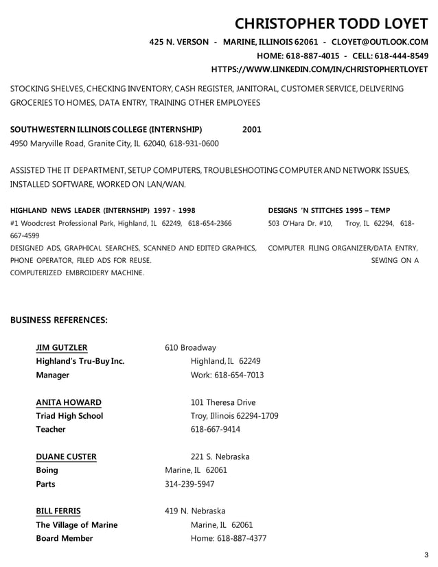 Loyet, Christopher T RESUME JAN 2016 | DOCX