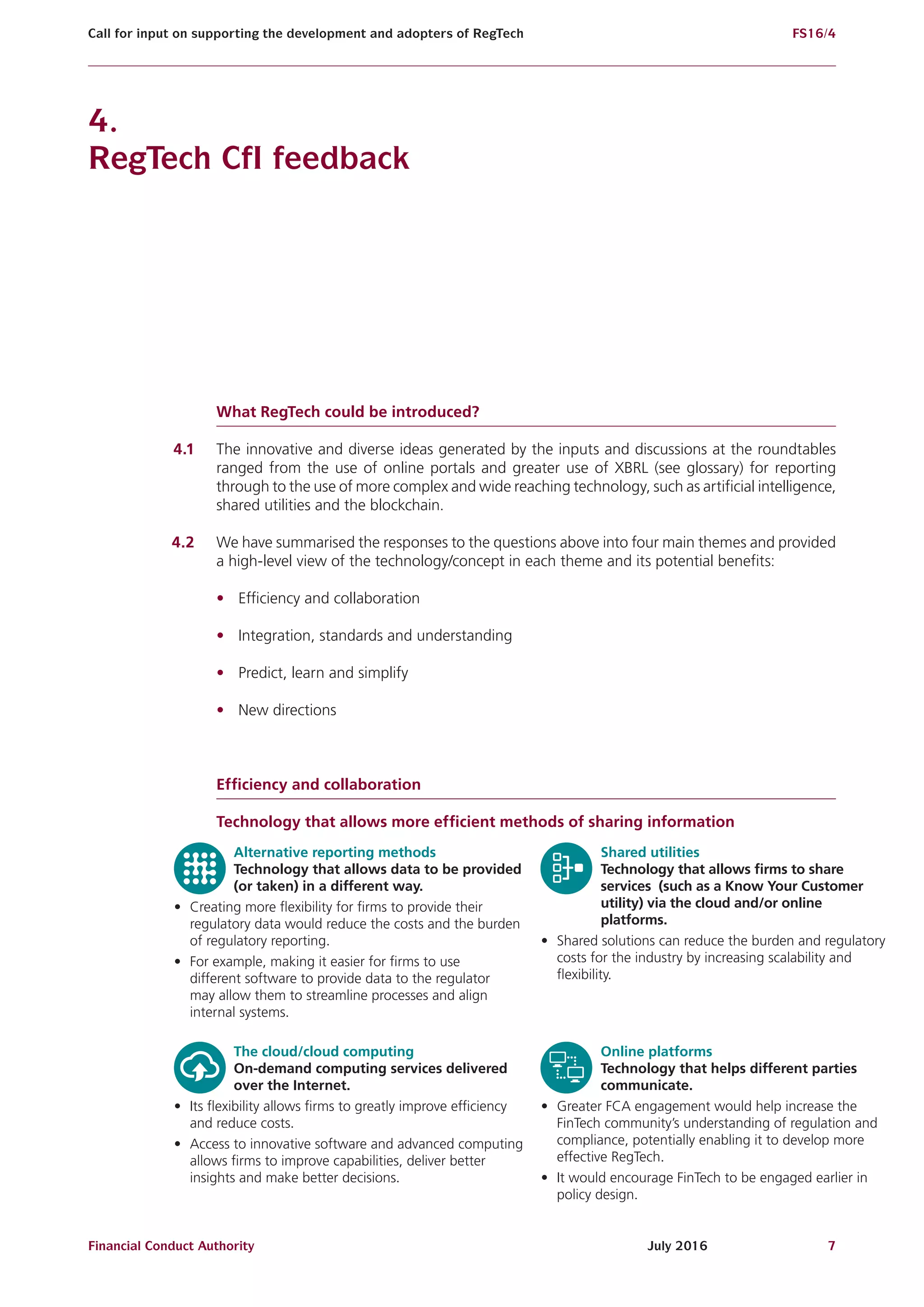 RegTech feedback statement | PDF