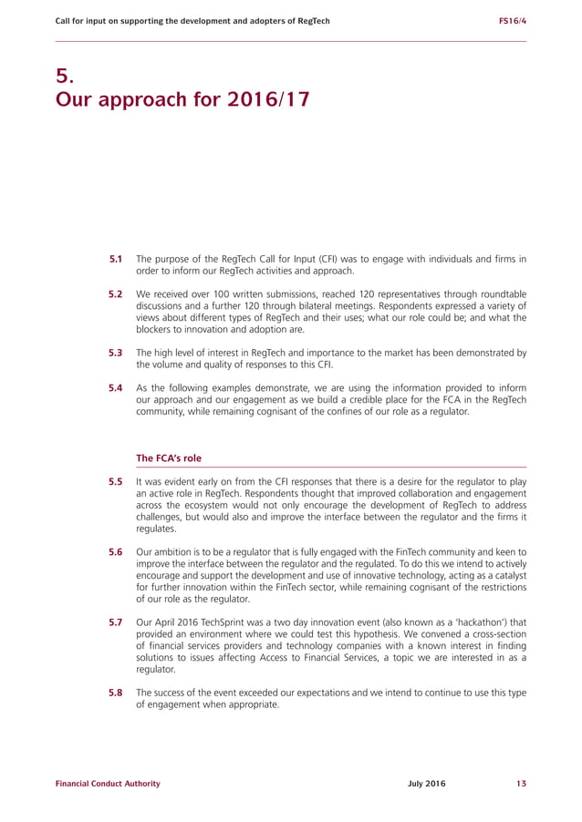 RegTech feedback statement | PDF