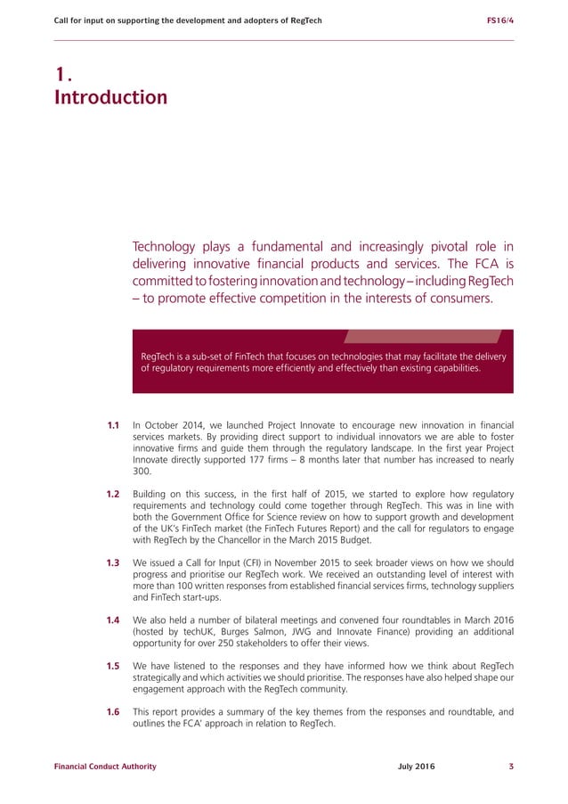 RegTech feedback statement | PDF