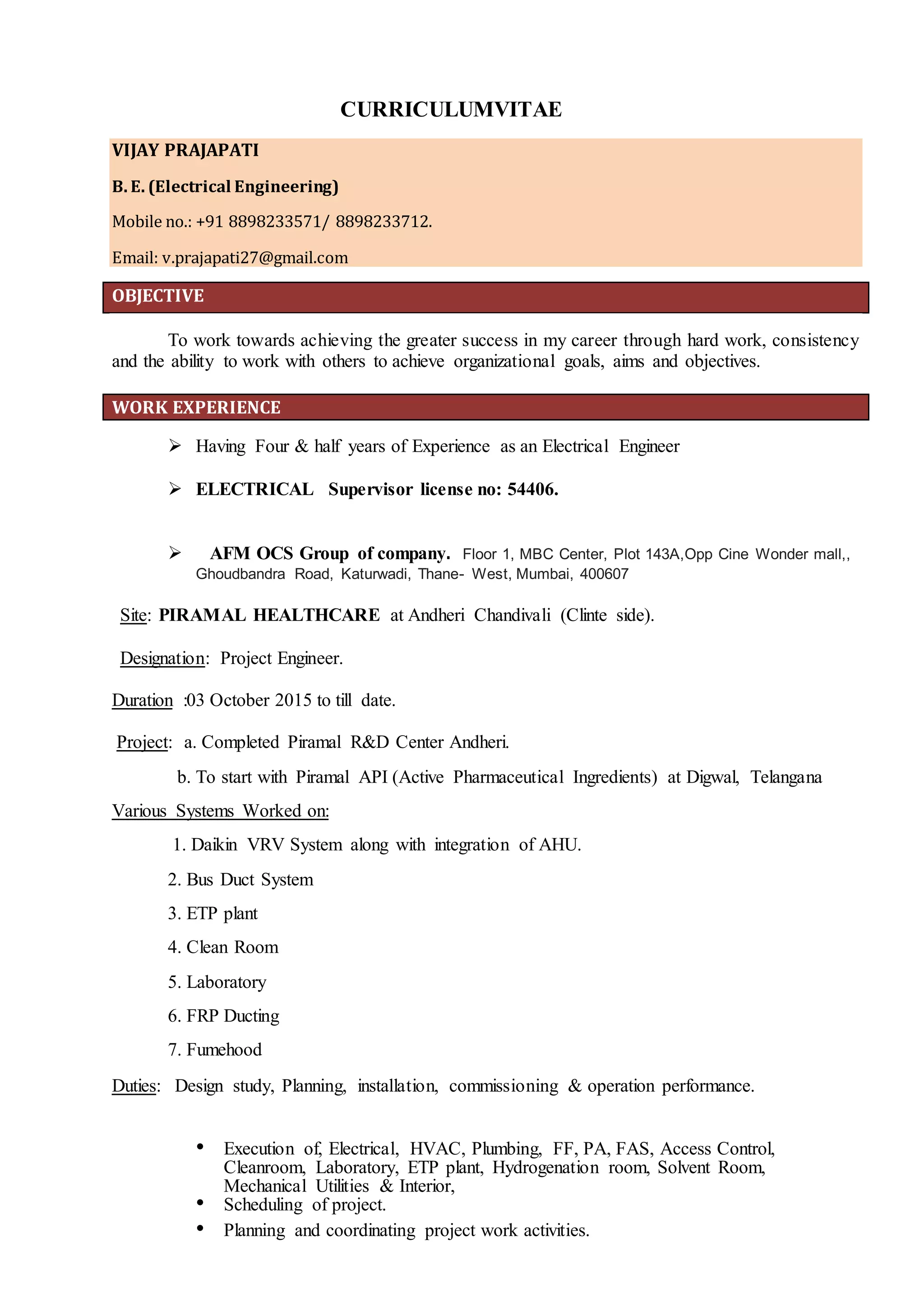 VIJAY Resume | DOCX