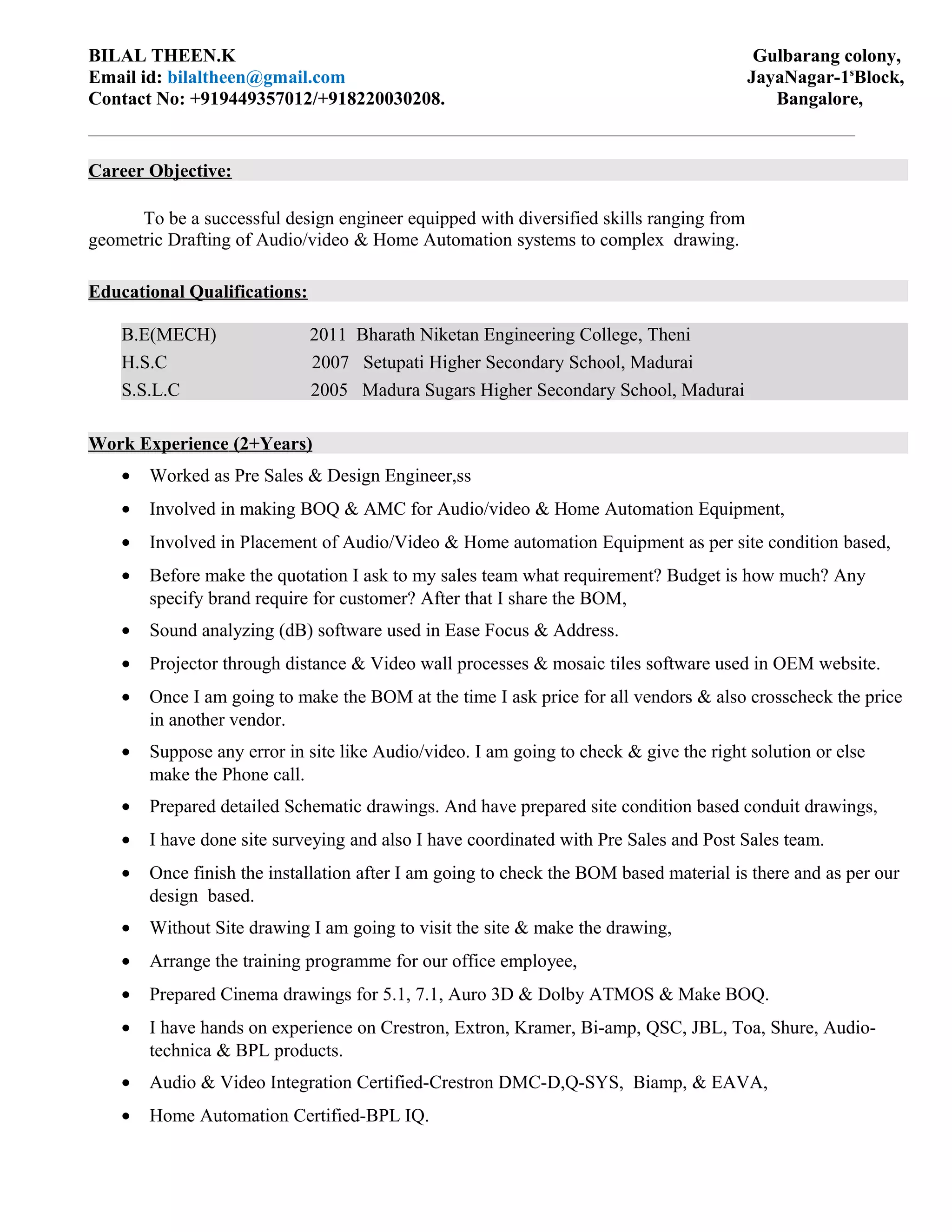 BILAL-RESUME FOR AUDIO&VIDEO | DOC