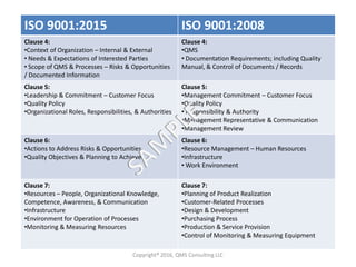 ISO 9001.2015 Transition (Sample) | PDF