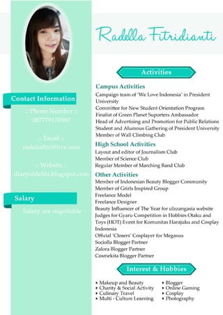 CV Radella Fitridianti | PDF
