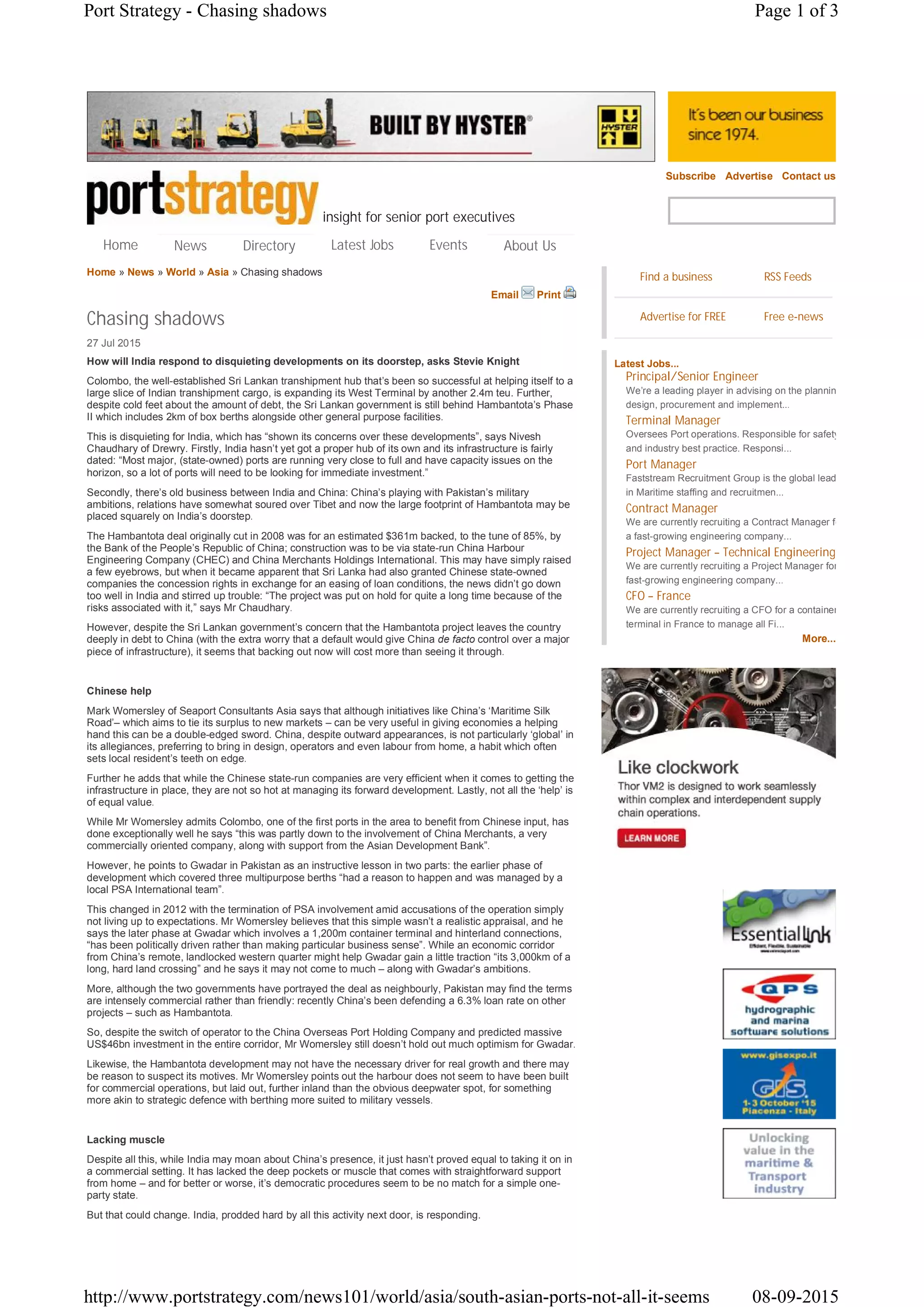 Reference in Port Strategy_Nivesh | PDF | Asia Travel | Travel Locations