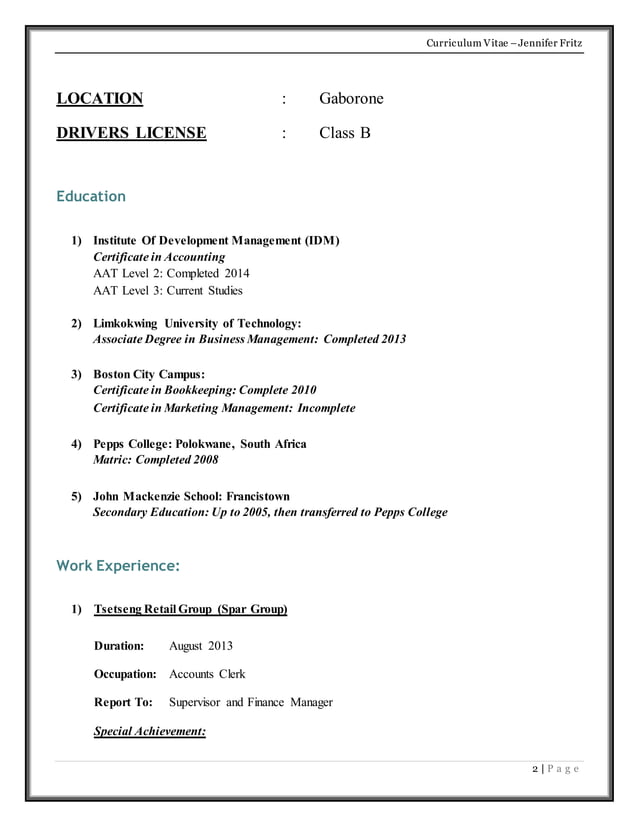 Jenny's CV (3) | PDF