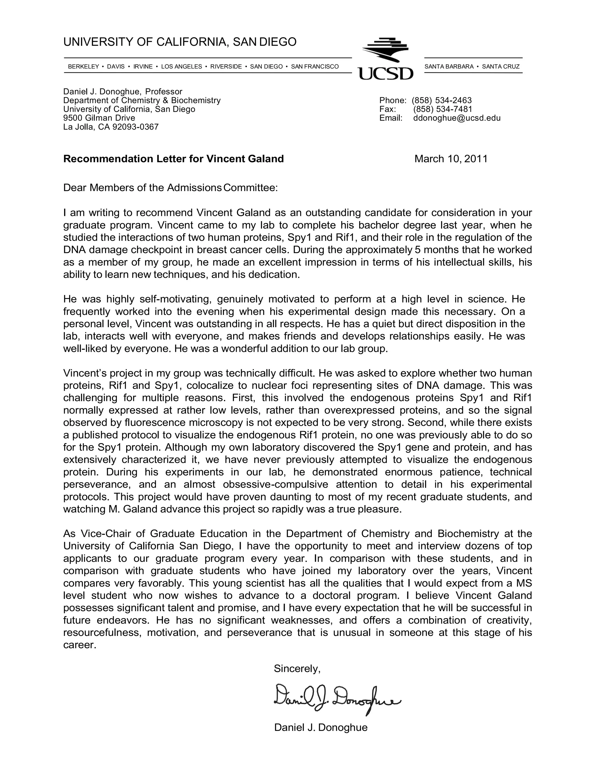 VincentGaland-UCSD-Recletter | PDF