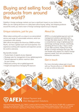 Food Industry AFEX Flyer | PDF