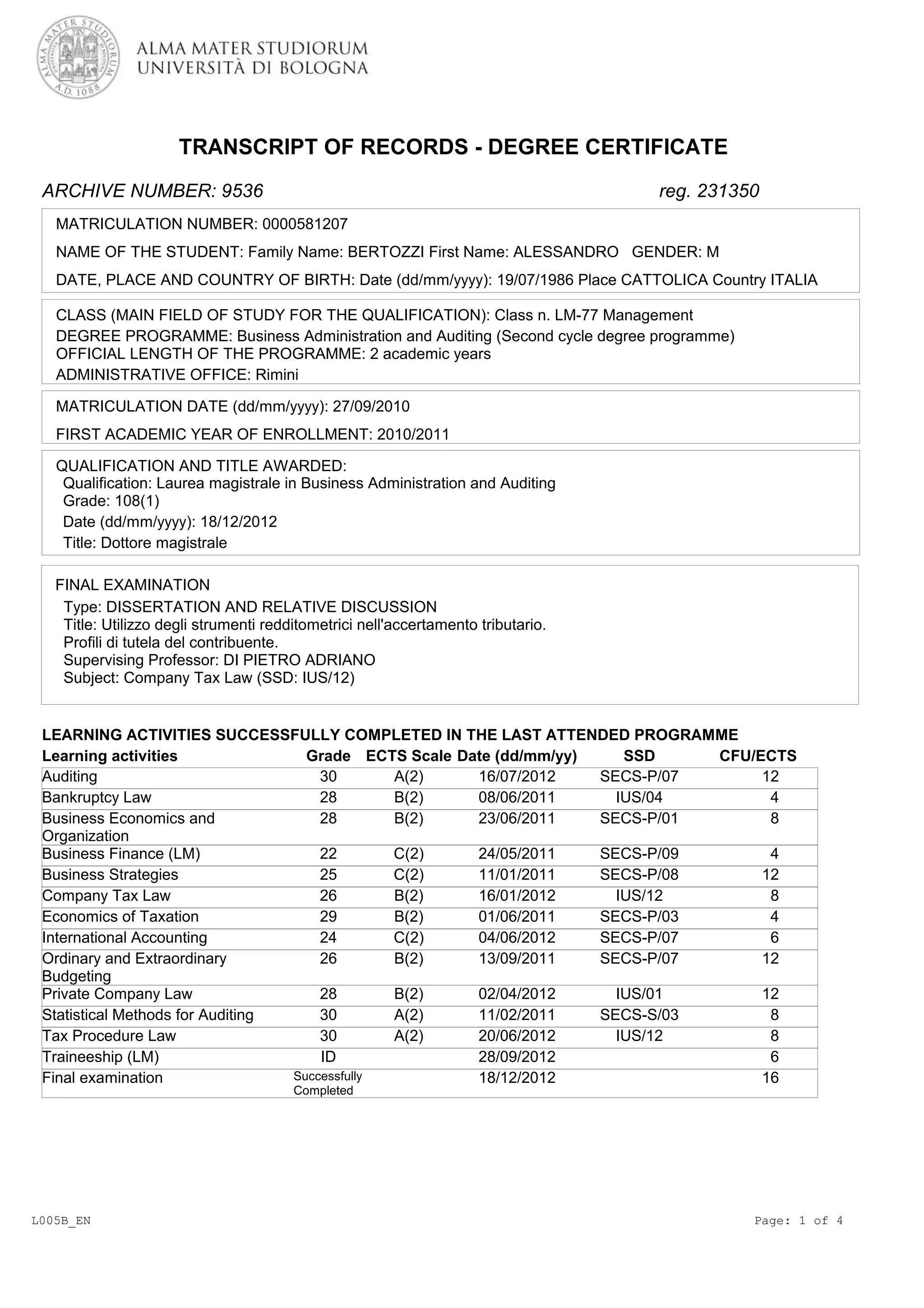 certificate_masterdegree | PDF | Postgraduate Education | College Education