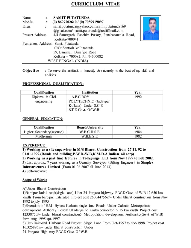 CURRICULUM VITAE Samit Putatunda | PDF