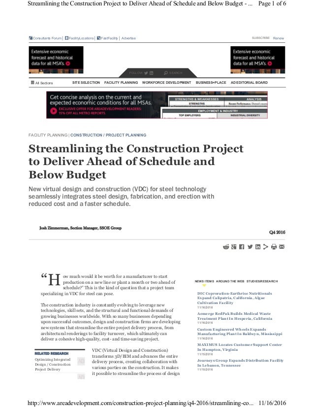 Streamlining The Construction Project
