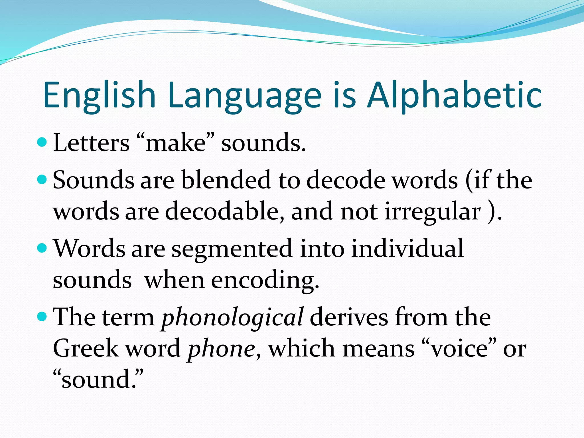 The Alphabetic Principle | PPTX