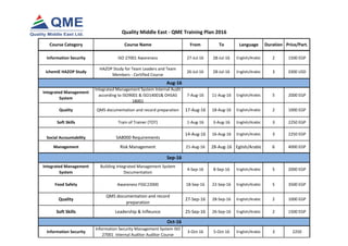 Training Plan 2016_V1 | PDF