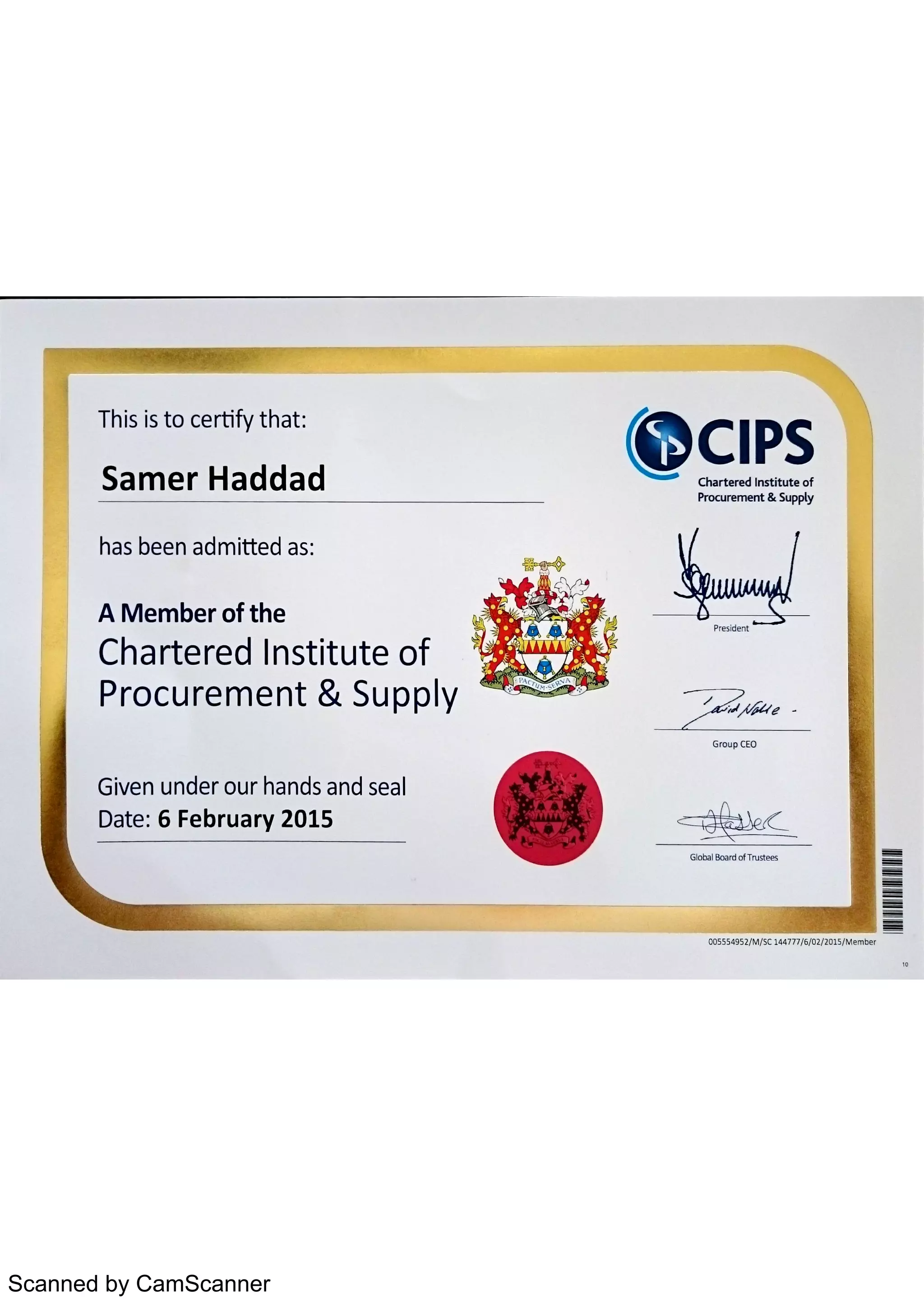 MCIPS Certificate | PDF