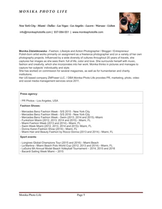 Monika Zdziebkowska-MonikaPhotoLife-PT-Resume2016 | PDF