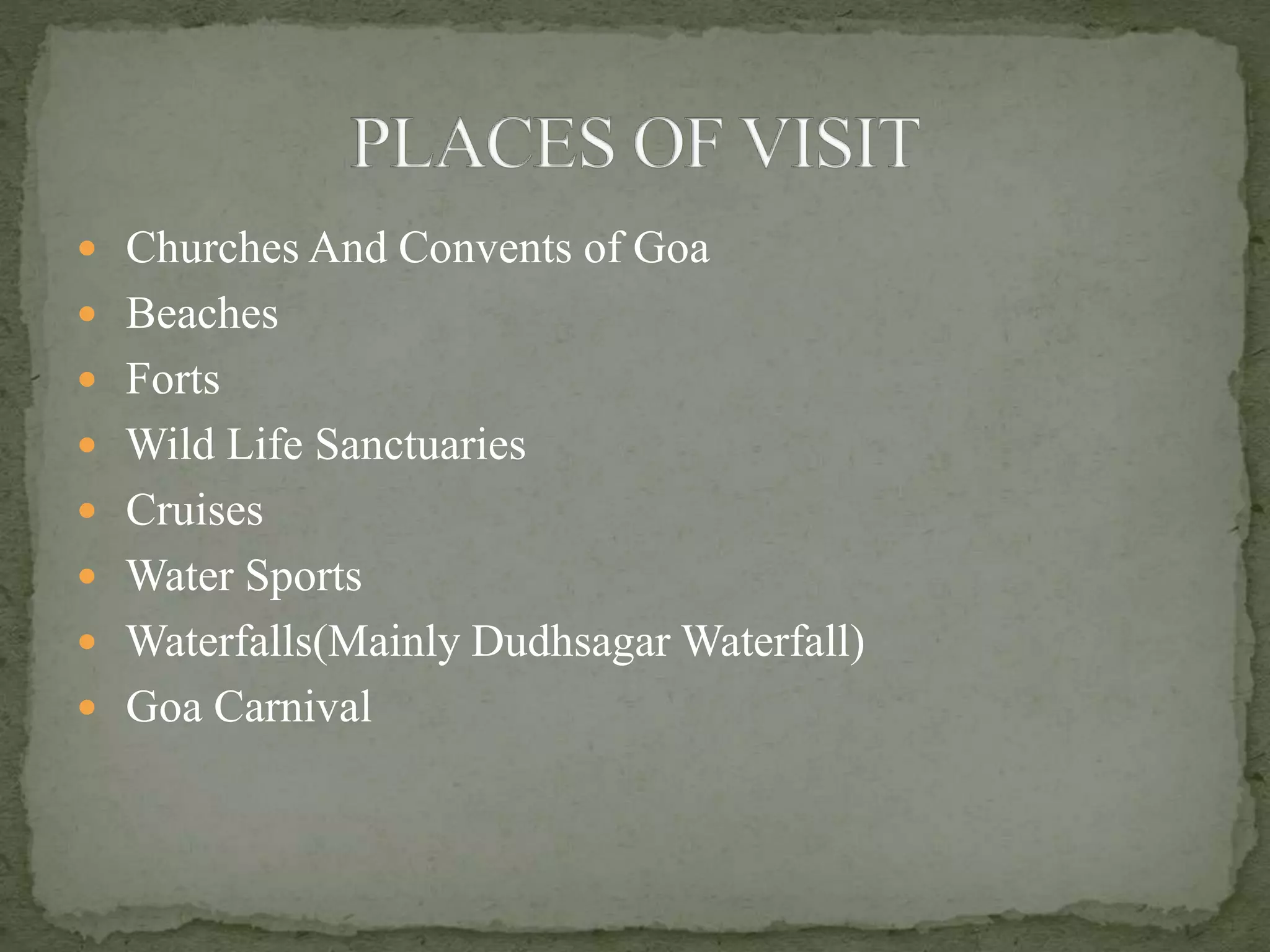 Tourism Scenario of Goa | PPTX