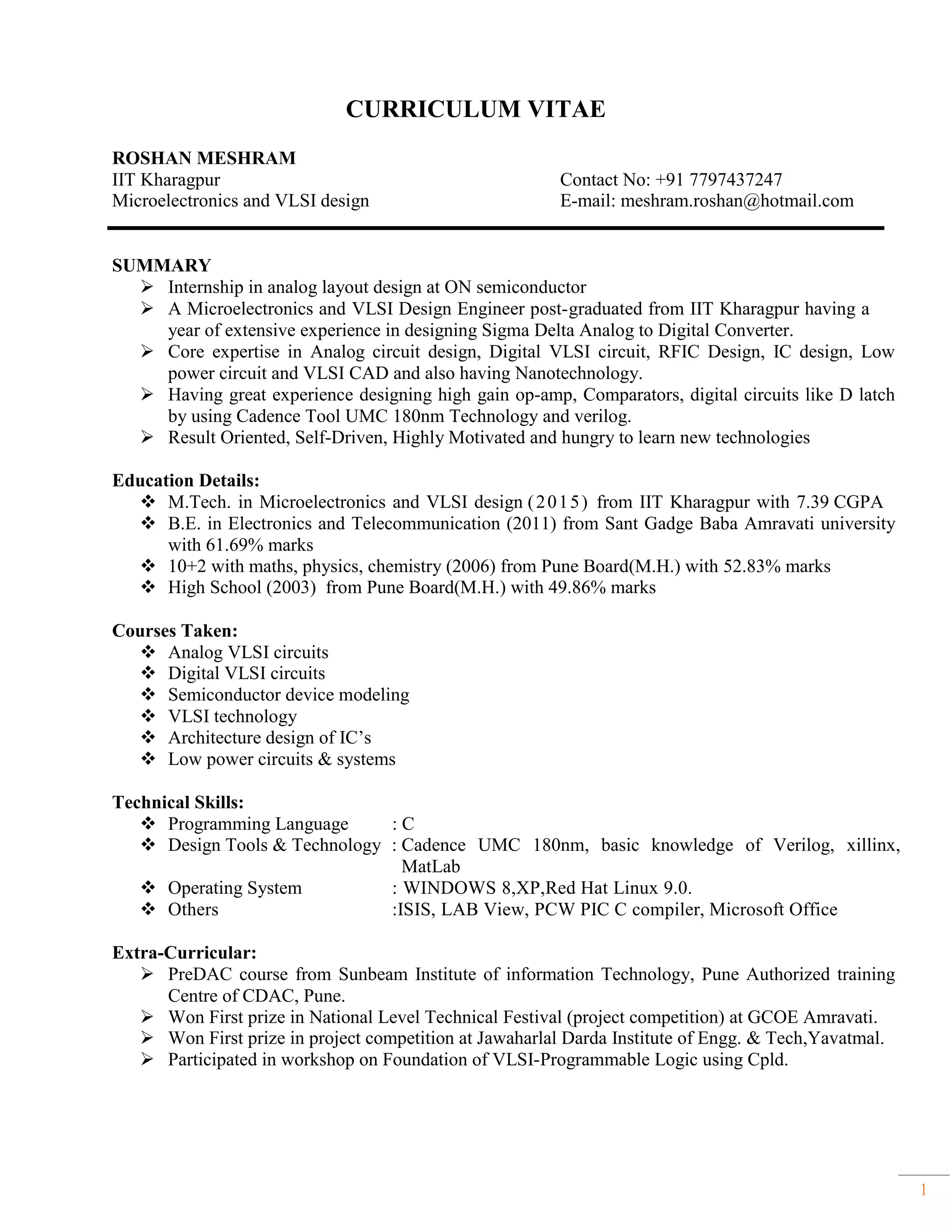 roshan_Resume_IITKGP_2016 | PDF
