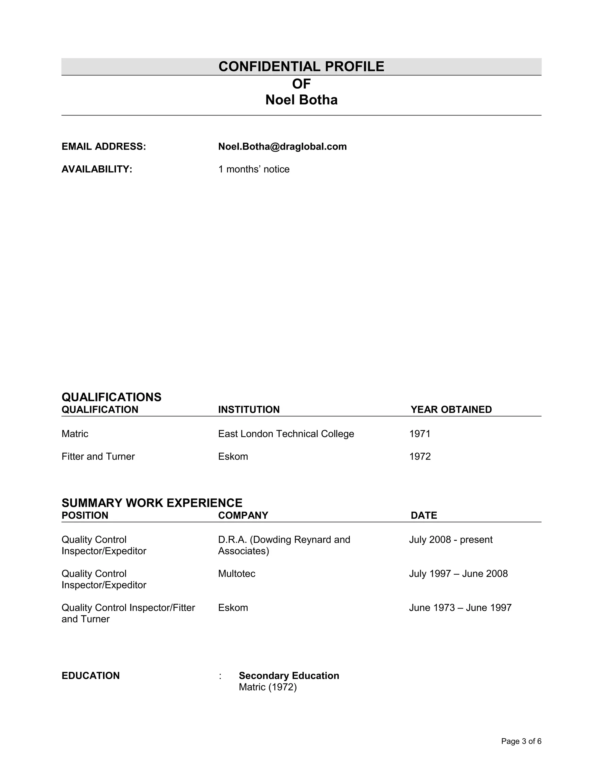Noel CV | PDF