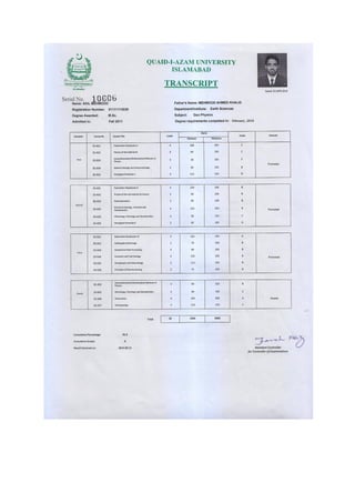 M.Sc Degree & Transcript | PDF