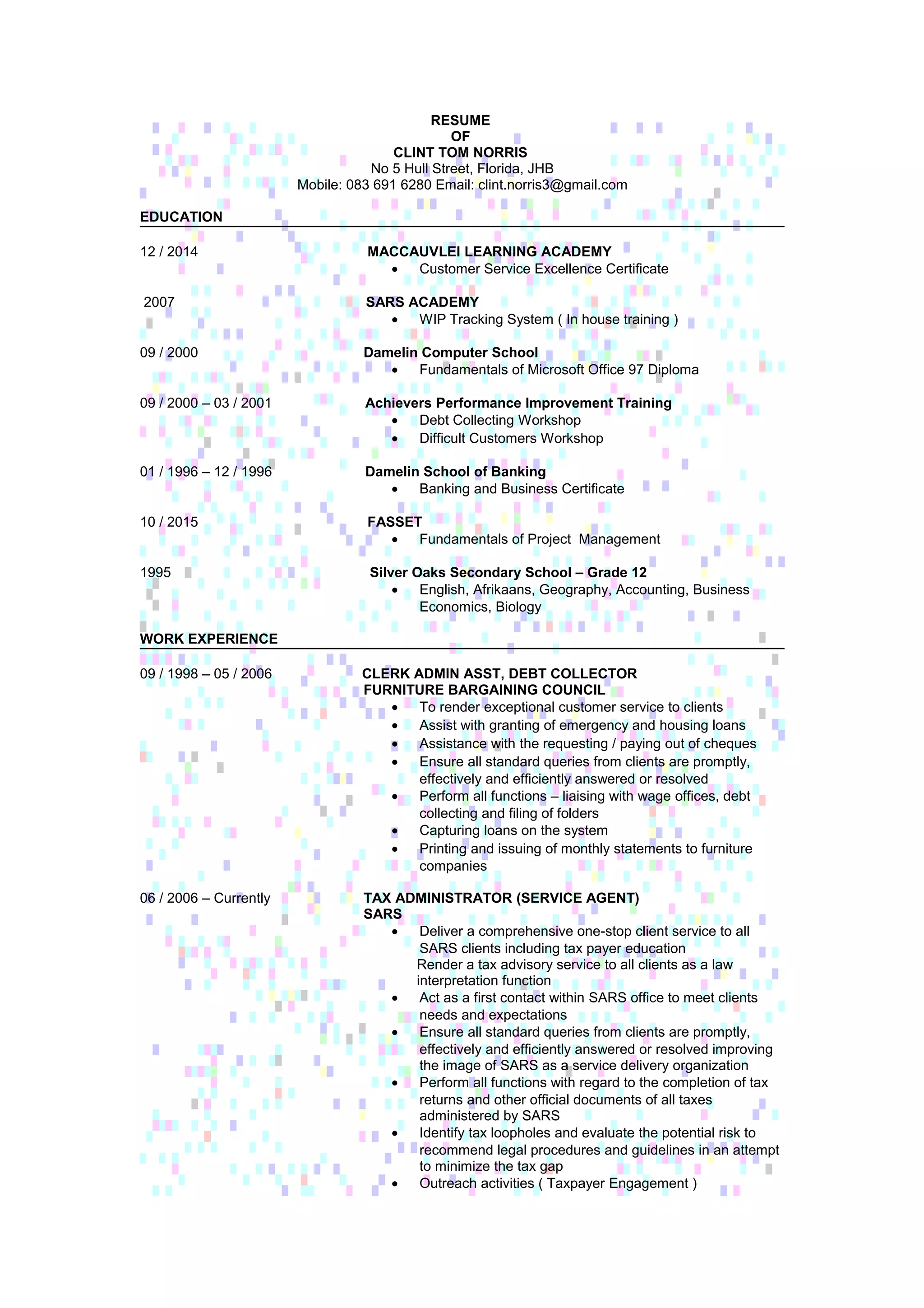 CLINT NORRIS - RESUME | DOC